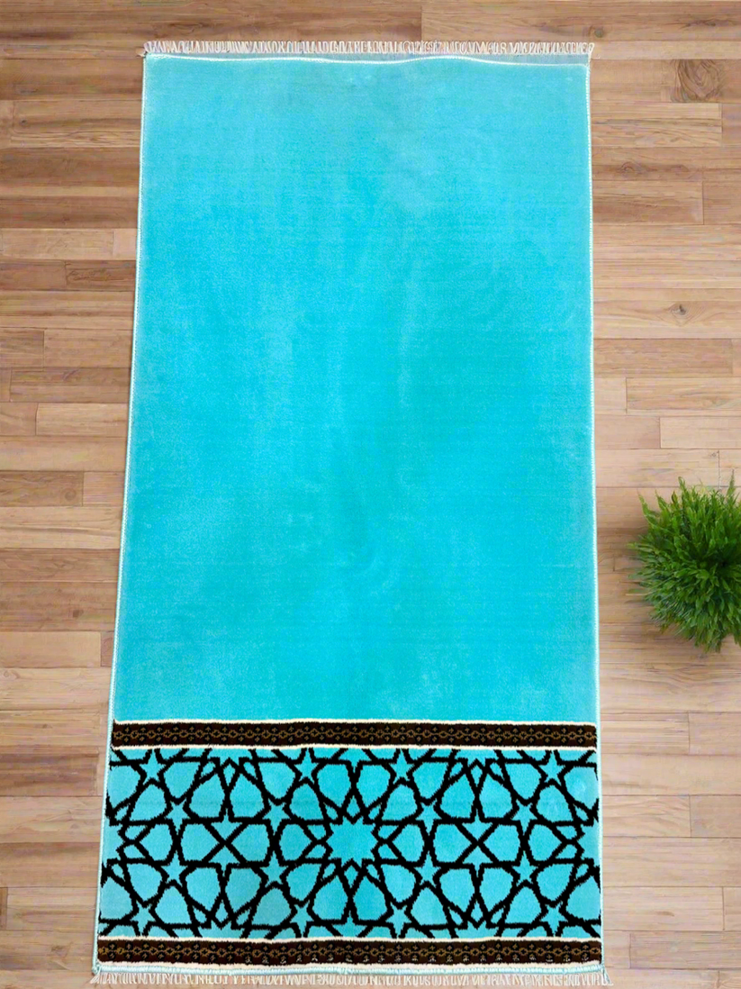 Serene Turquoise/Aqua Prayer Suff Mosque Carpet In Customisable Size ...
